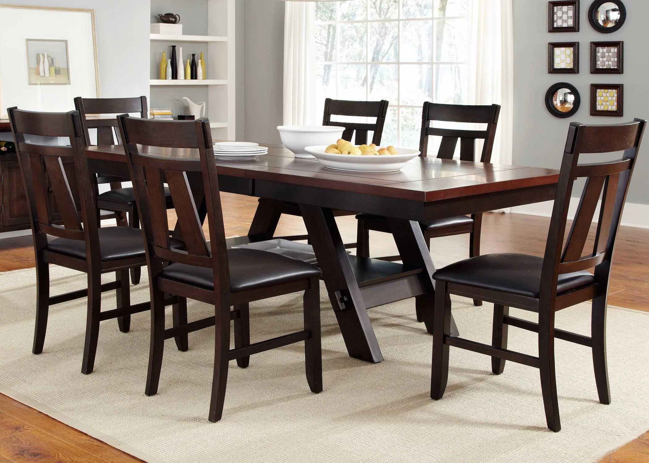 Liberty Furniture Lawson 116-CD-7RLS Transitional 7-Piece Rectangular Table Set | Standard ...